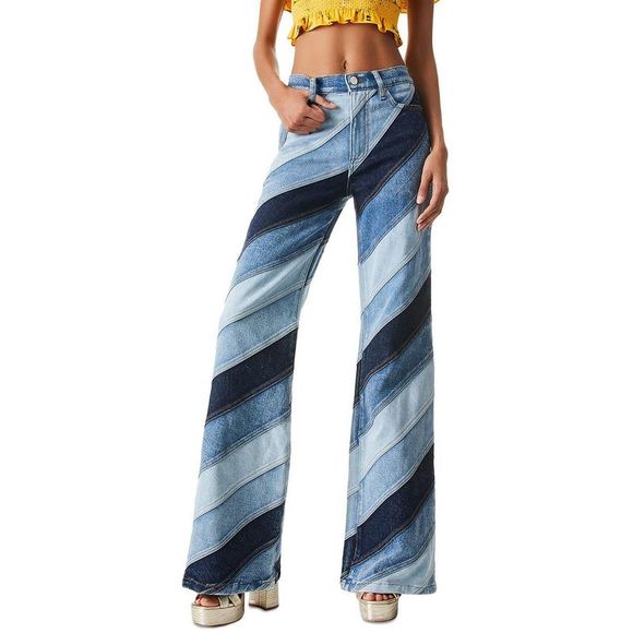 Alice + Olivia | Jeans | Alice And Olivia Womens Blue Patchwork Stretch ...